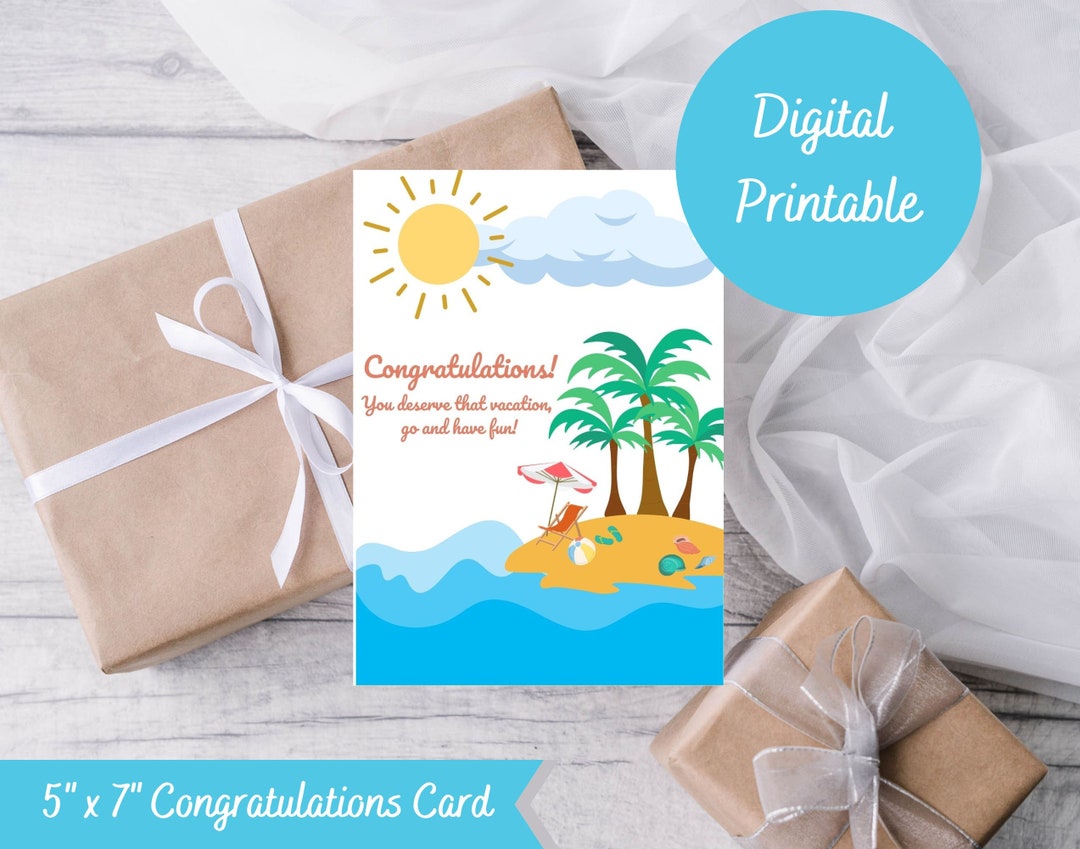 PRINTABLE Congratulations Card Instant Download Summer Themed - Etsy ...