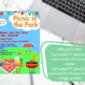 Summer Picnic in the Park Event Flyer Template, Editable and Printable ...