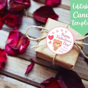 EDITABLE and Printable Valentine's Day Teddy Bear Gift Tag Template ...