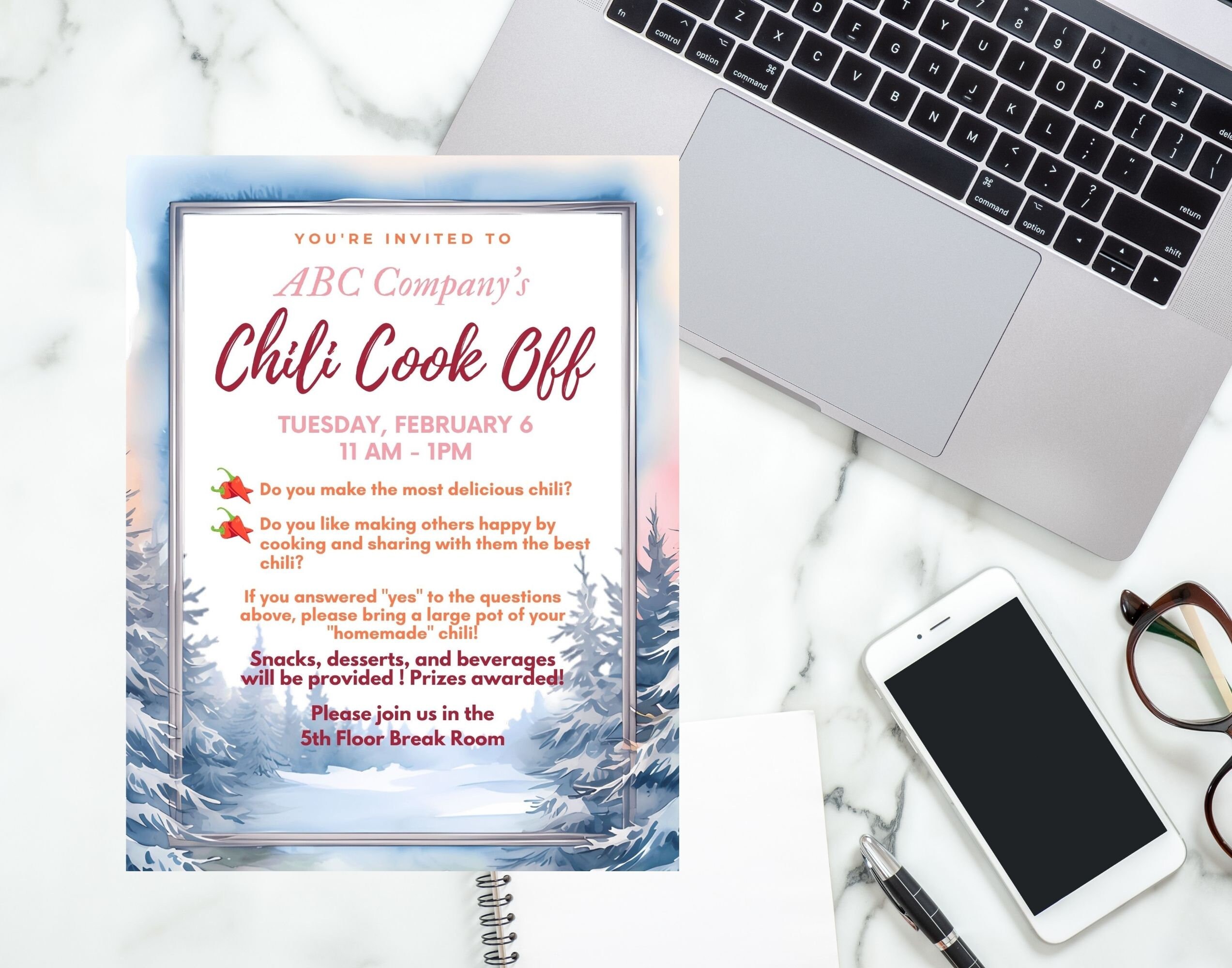 Chili Cook off Invitation Flyer Template, Chili Cook off Competition ...