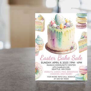 EDITABLE and Printable Easter Bake Sale Flyer Template, Instant ...