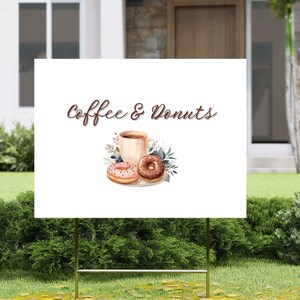 Coffee and Donuts Event Flyer and Event Sign Template Bundle (editable ...