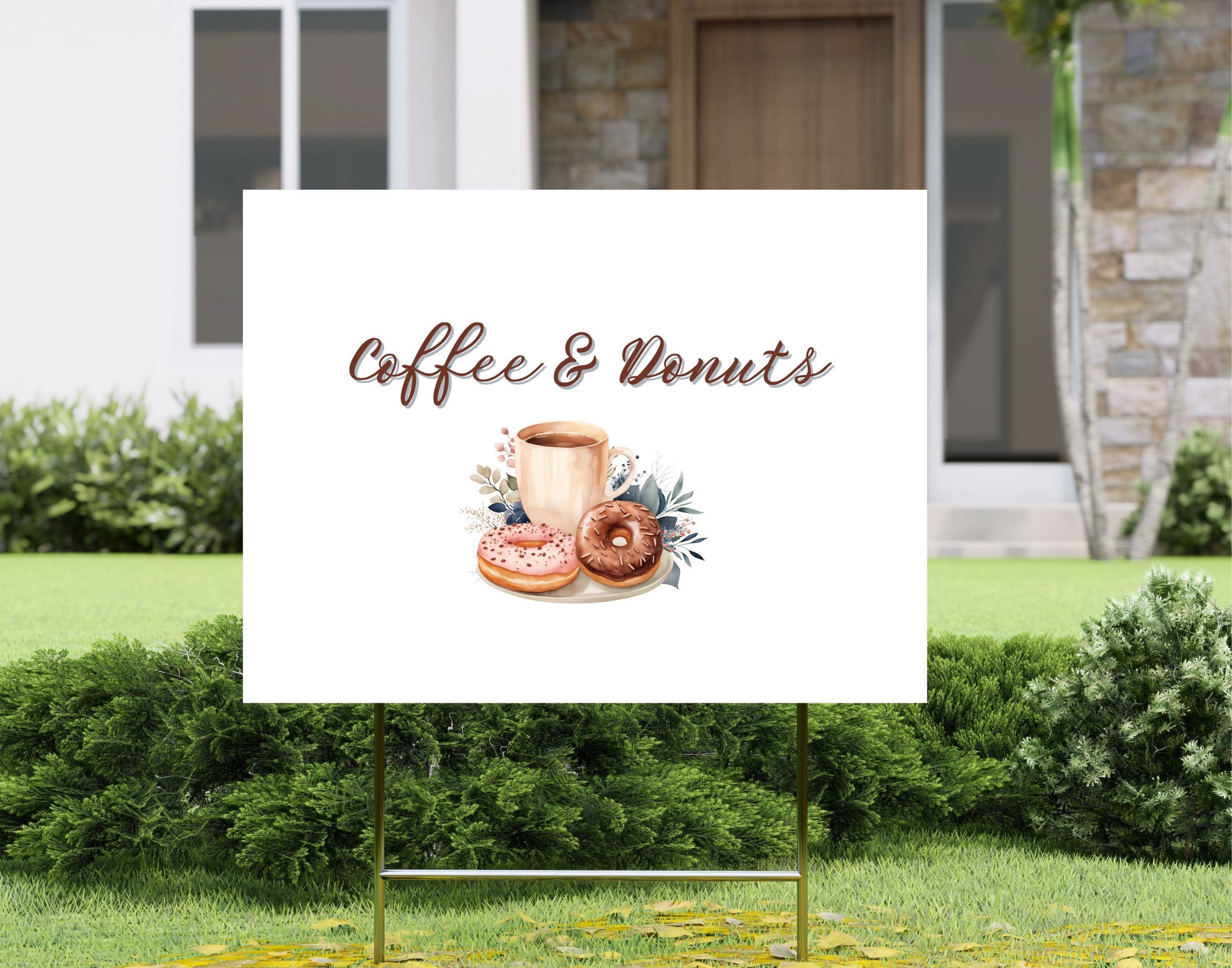 Coffee and Donuts Event Flyer and Event Sign Template Bundle (editable ...