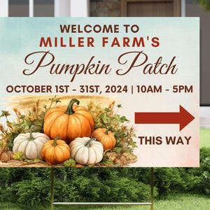 Fall Pumpkin Patch Flyer and Event Sign Template Bundle, Editable and ...