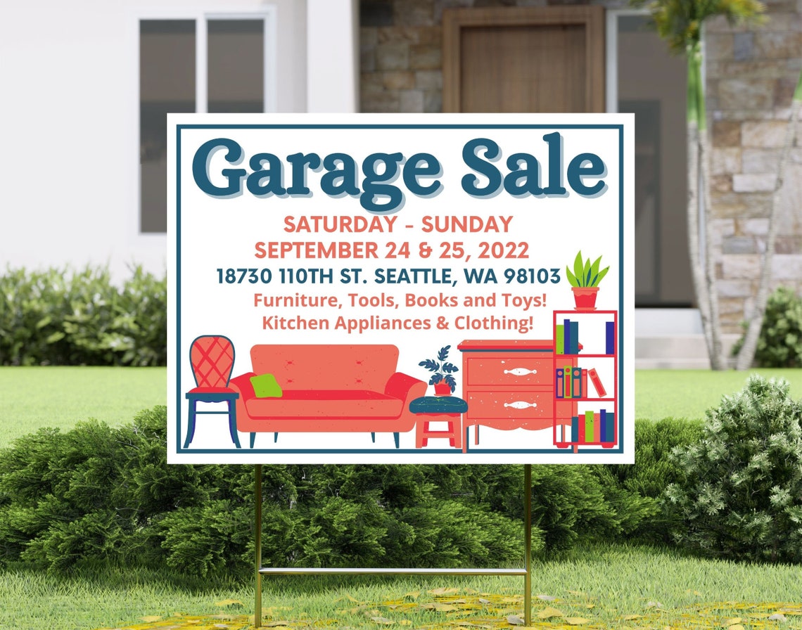 Editable and Printable Garage Sale Event Yard Sign Template, Instant ...