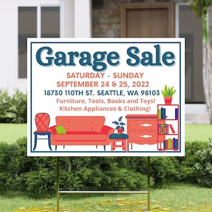 Editable and Printable Garage Sale Event Yard Sign Template, Instant ...