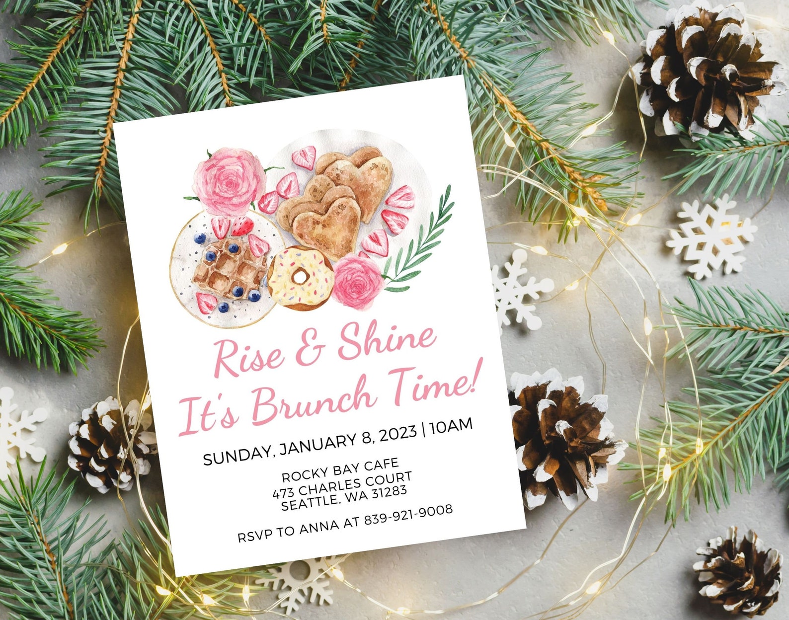 EDITABLE and Printable Rise and Shine It's Brunch Time Invitation Flyer ...