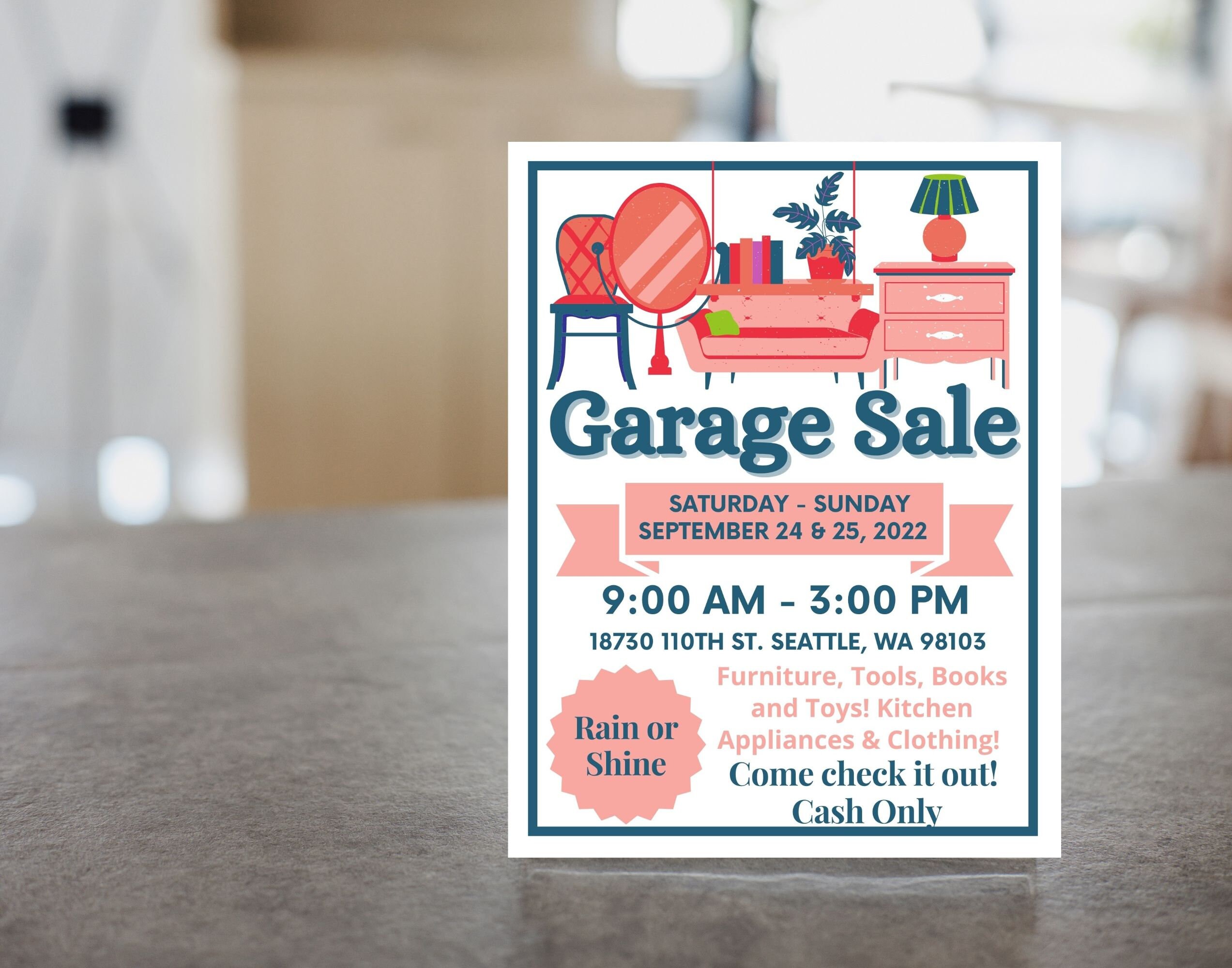 Editable and Printable Garage Sale Event Flyer and Yard Sign Template ...