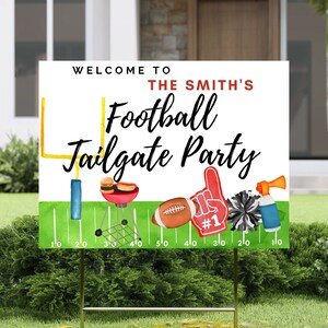 Editable and Printable Football Tailgate Party Yard Sign Template ...