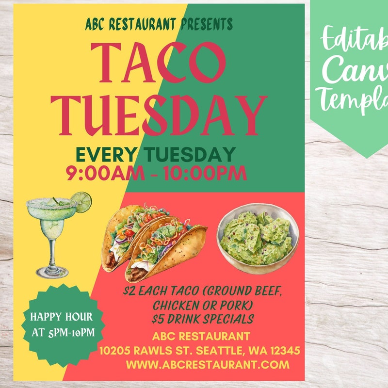 Taco Bar Menu - Etsy