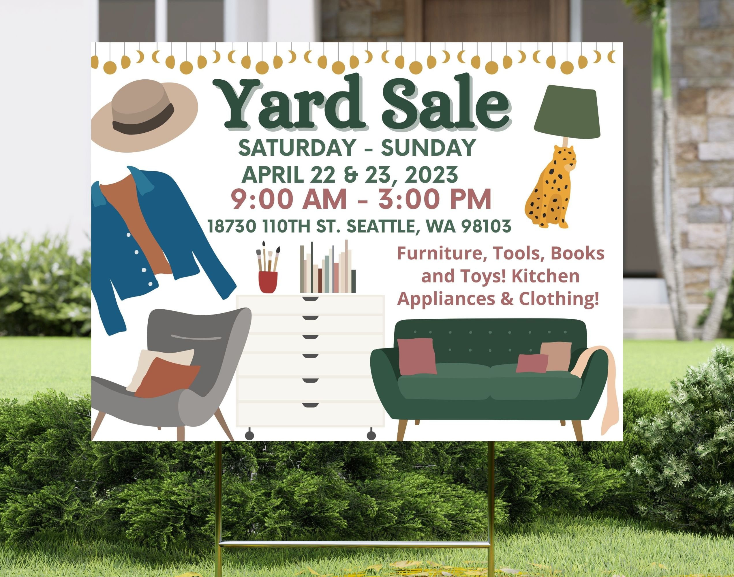EDITABLE and Printable Yard Sale Flyer and Yard Sign Template Bundle ...