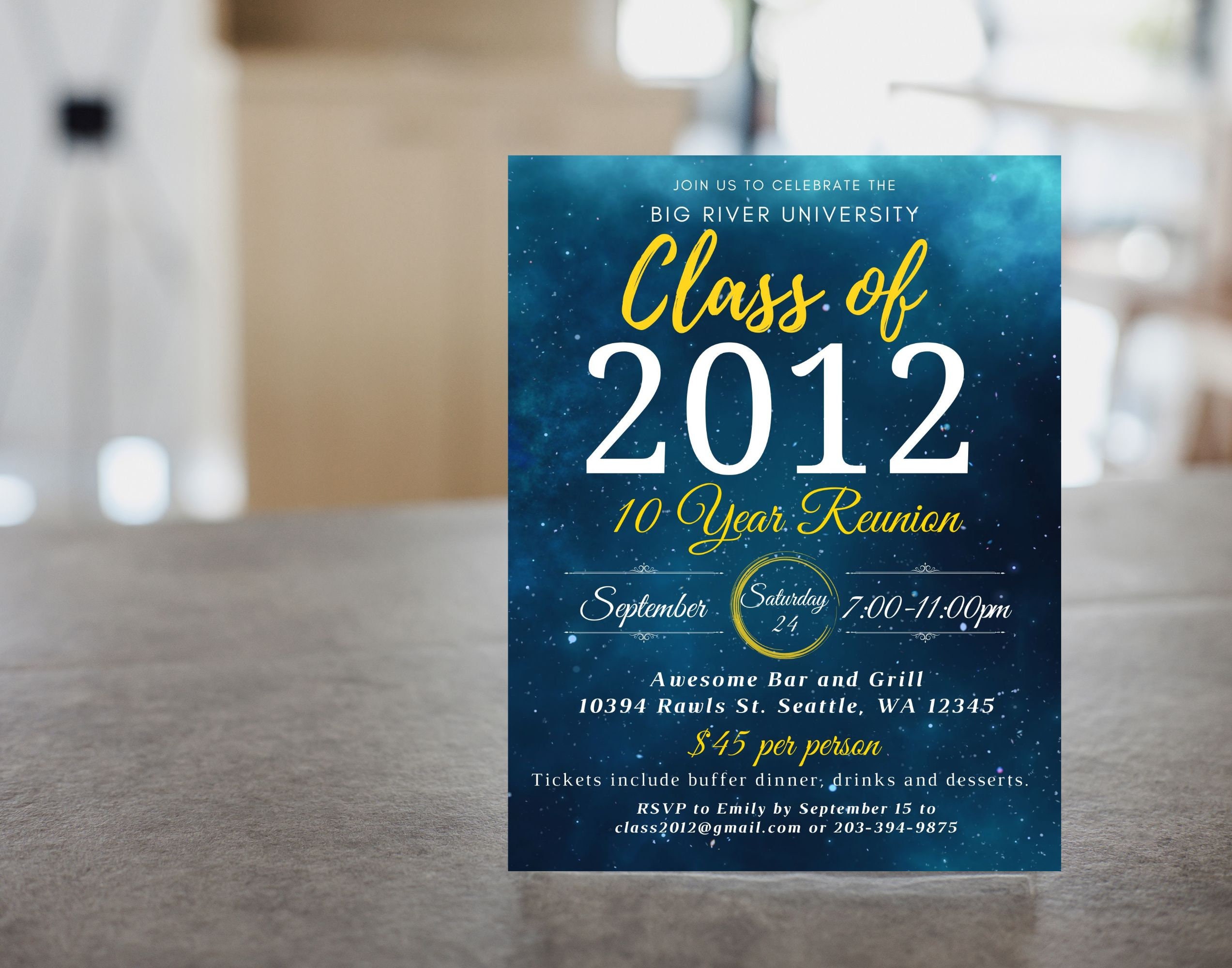 Editable and Printable College or High School Reunion Invitation Flyer ...