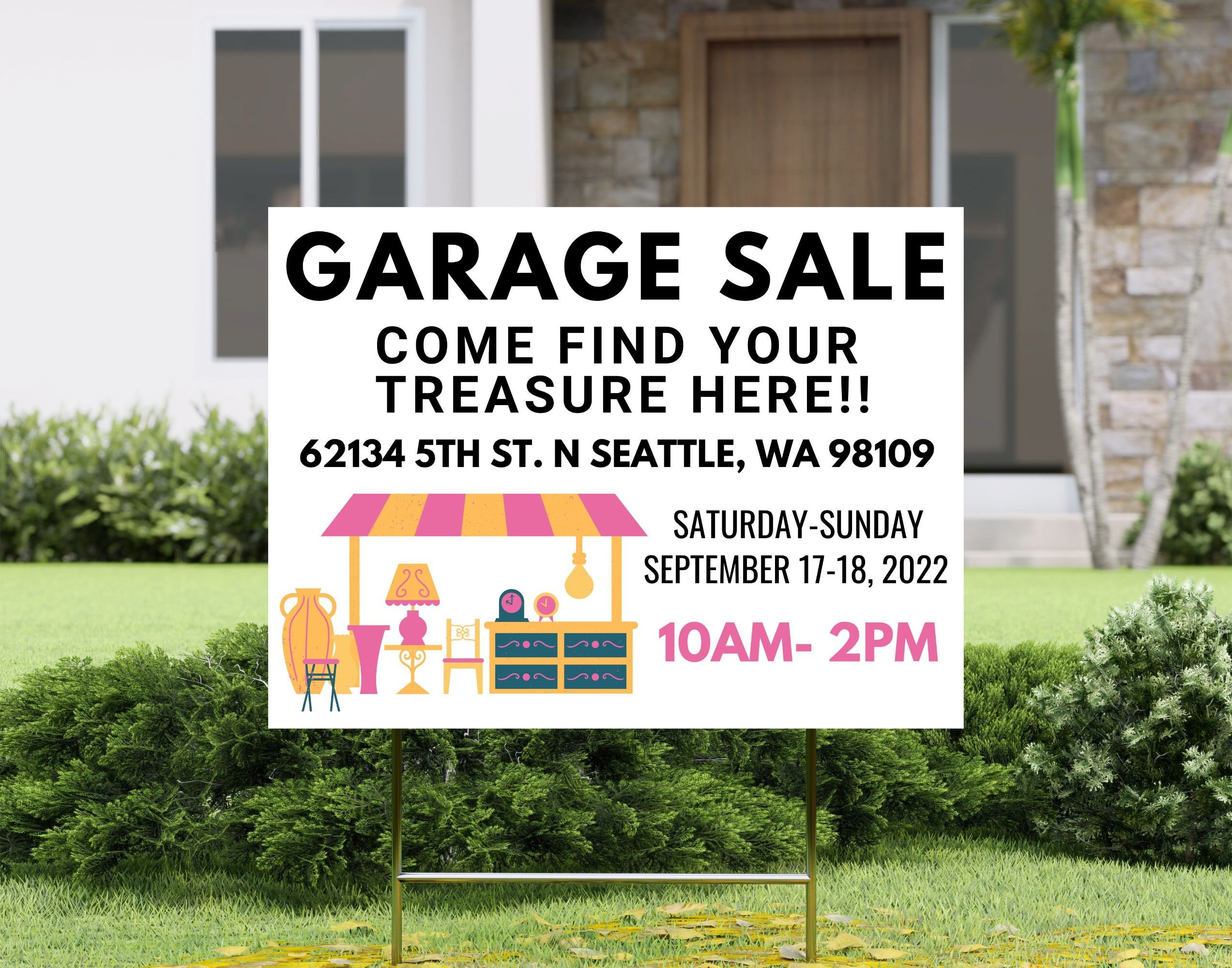 Editable and Printable Garage Sale Yard Sign Template, Instant Download ...