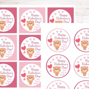 EDITABLE and Printable Valentine's Day Teddy Bear Gift Tag Template ...