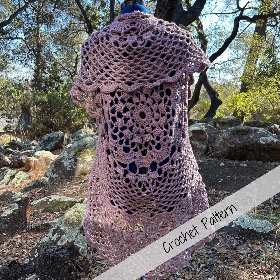 Vintage Petal Lace Vest Crochet Pattern | Women’s Lace Vest PDF | Boho ...