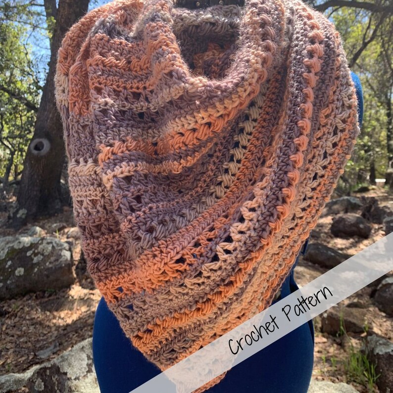 Crochet Shawl Pattern Easy Beginner Crochet Triangle Shawl Pattern ...