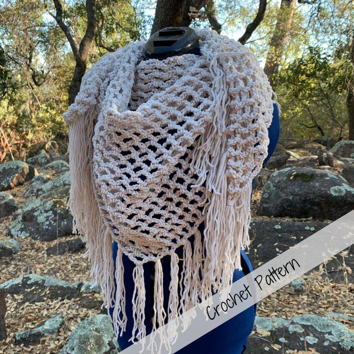 Light Airy Fringe Wrap Crochet Pattern for Beginners (PDF Pattern) - Etsy