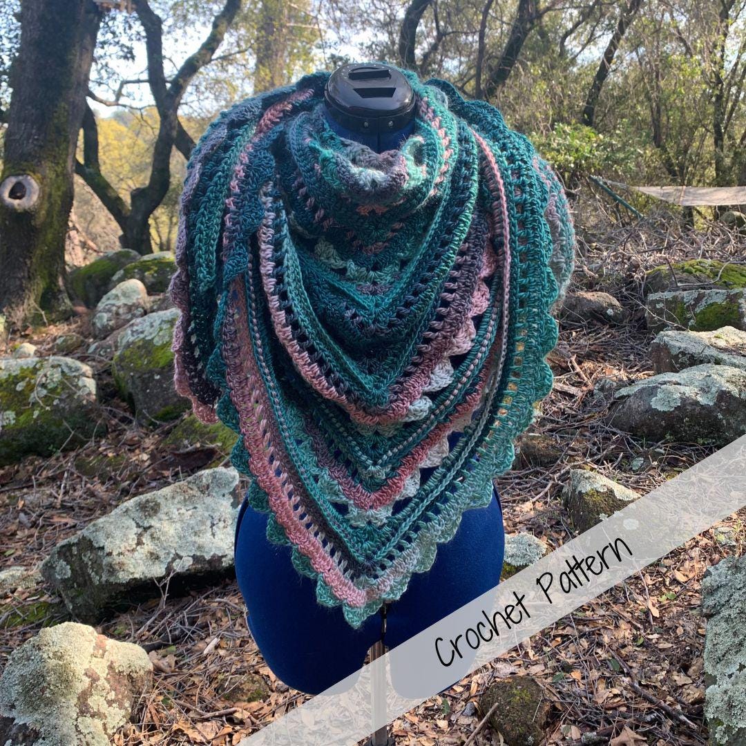 Timeless Lace Triangle Shawl Crochet Pattern | Elegant Lightweight Wrap ...