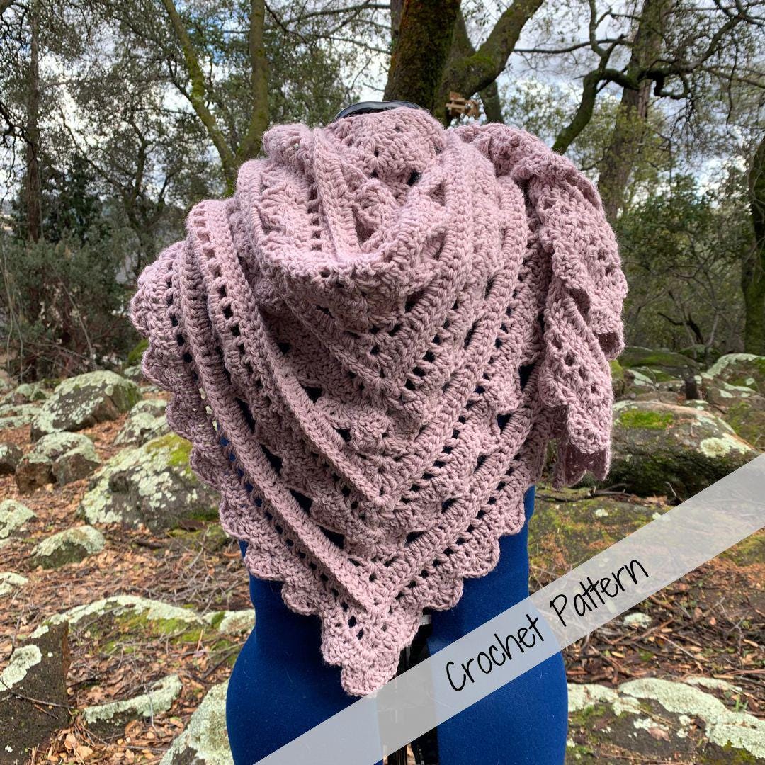 Timeless Lace Triangle Shawl Crochet Pattern | Elegant Lightweight Wrap ...