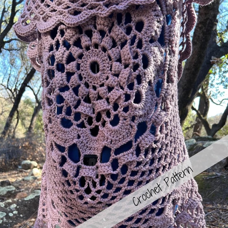 Vintage Petal Lace Vest Crochet Pattern | Women’s Lace Vest PDF | Boho ...