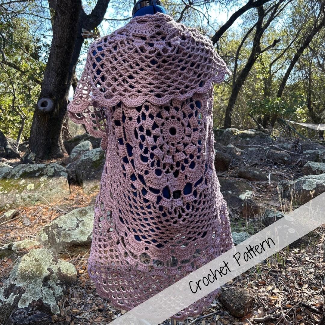 Vintage Petal Lace Vest Crochet Pattern | Women’s Lace Vest PDF | Boho ...