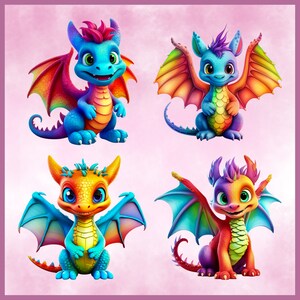 Rainbow Colored Dragon Clipart Pride Dragon Clipart Clipart Transparent ...