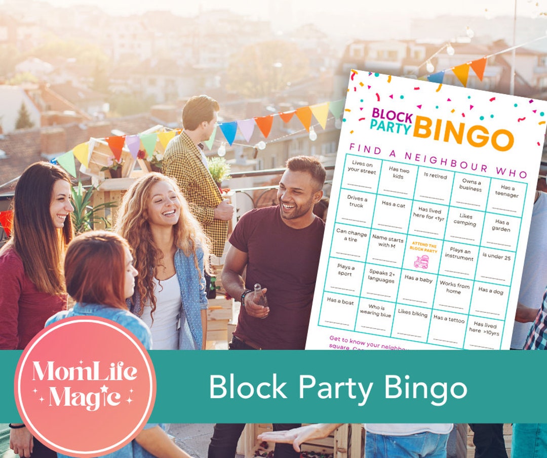 Block Party Bingo – Printable Game for Adults & Kids (digital Download ...