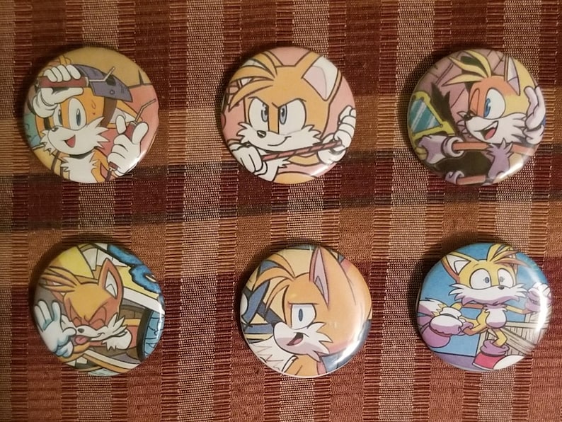 Tails the Fox Buttons | Sonic Pins - Etsy