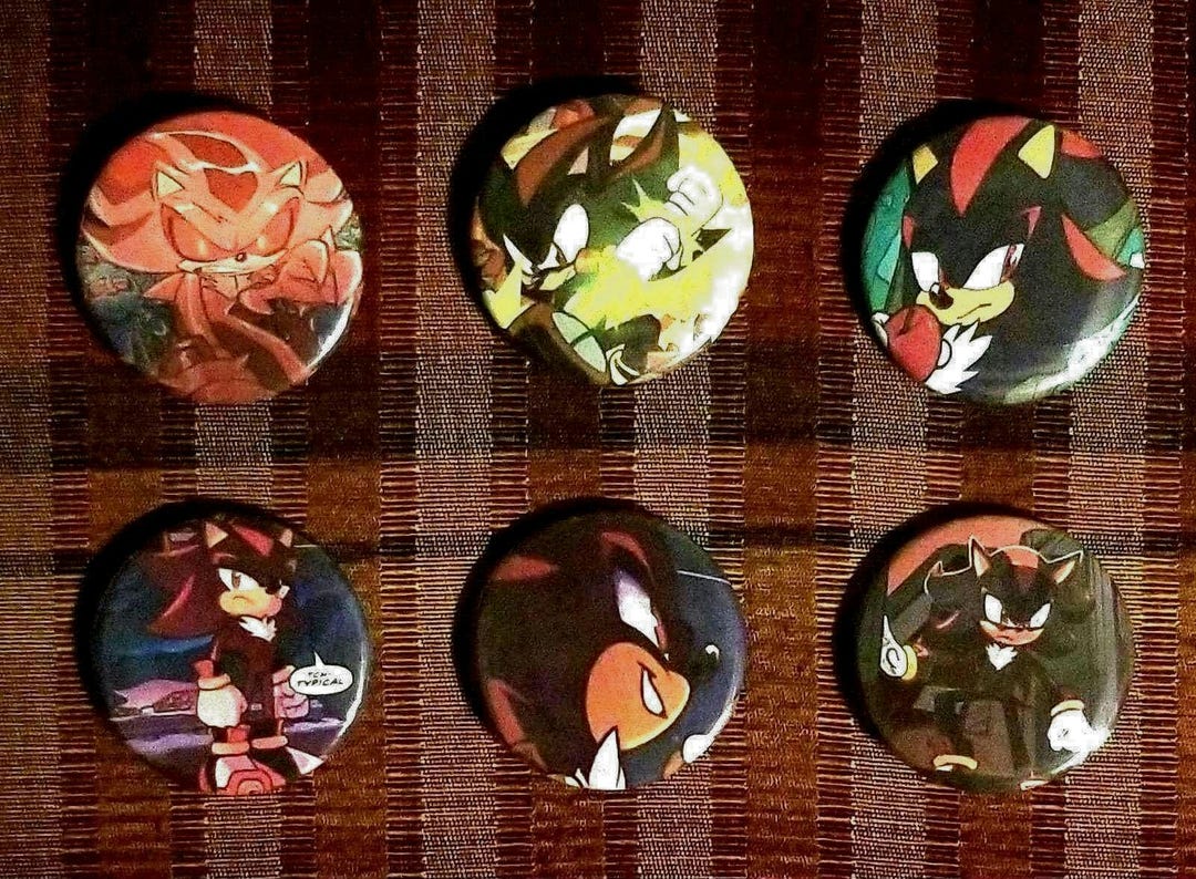 Shadow the Hedgehog Buttons #2| Sonic Pins - Etsy
