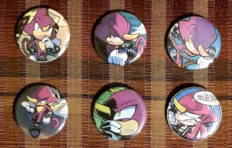 Espio the Chameleon Buttons | Sonic Pins - Etsy