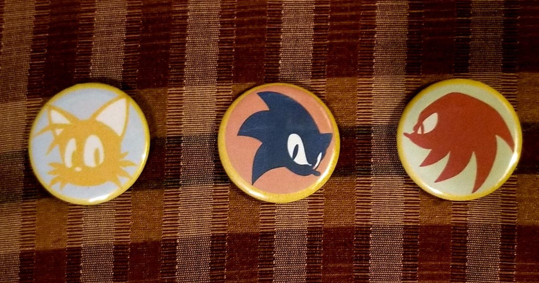 Tails, Sonic, and Knuckles Buttons | Sonic Pins - Etsy