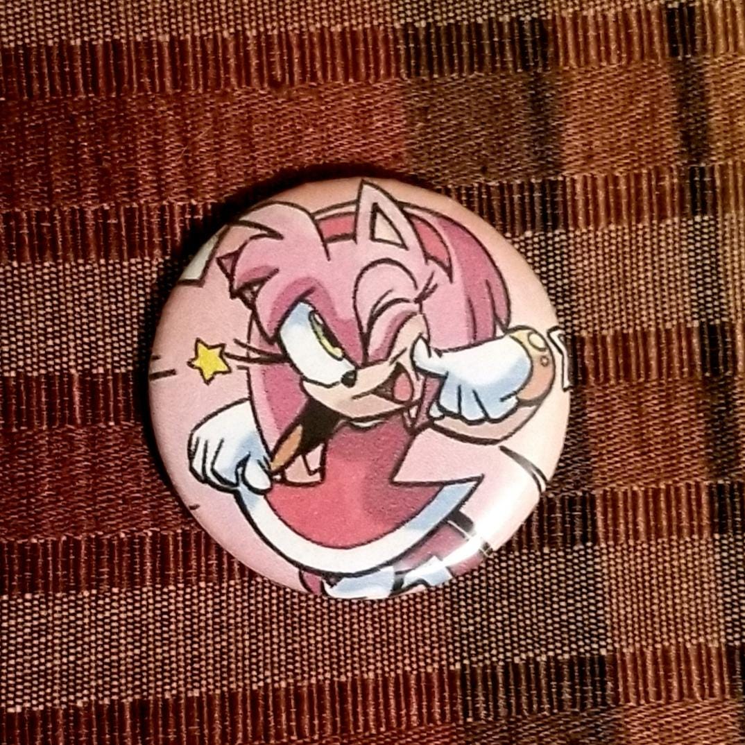 Amy Rose Buttons | Sonic Pins - Etsy