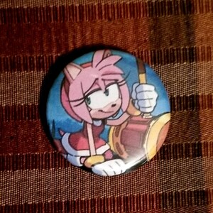 Amy Rose Buttons | Sonic Pins - Etsy