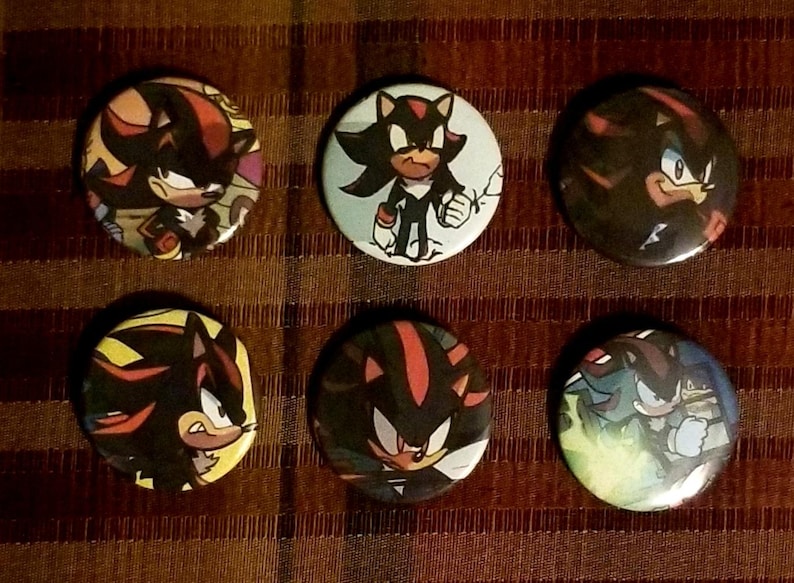 Shadow the Hedgehog Buttons | Sonic Pins - Etsy