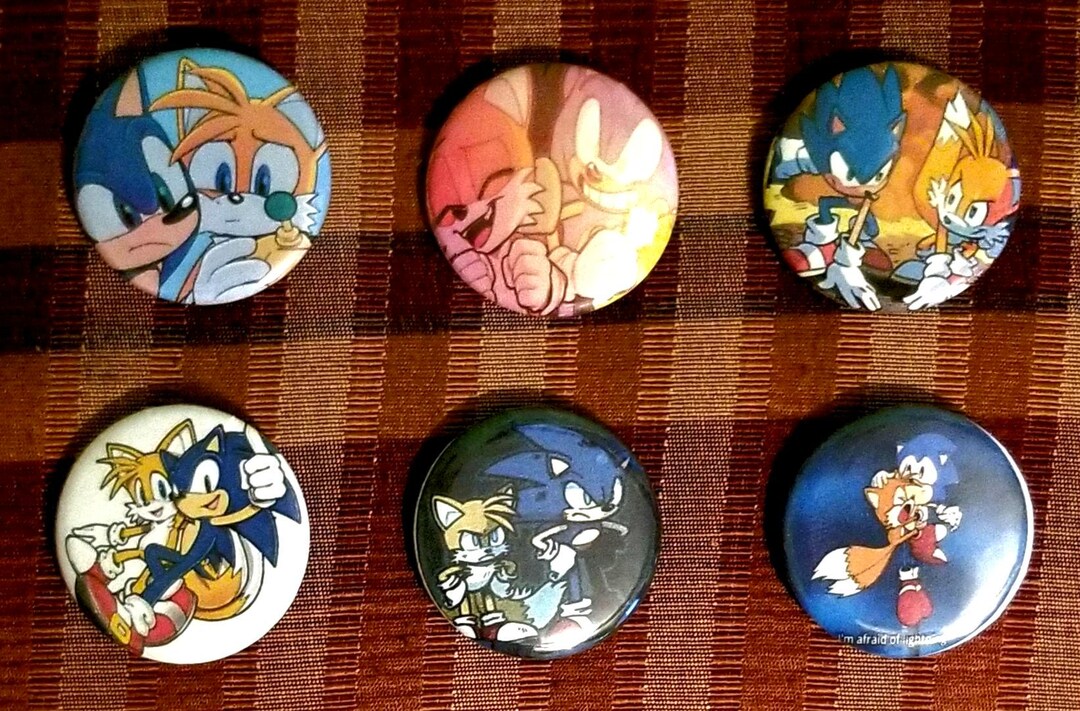 Tails & Sonic Buttons | Sonic Pins - Etsy