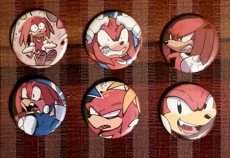 Knuckles the Echidna Buttons | Sonic Pins - Etsy