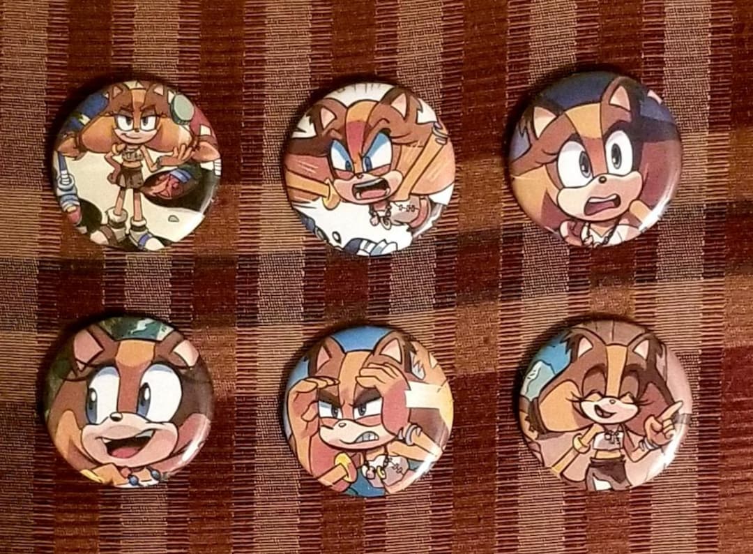 Sticks the Badger Buttons | Sonic Pins - Etsy