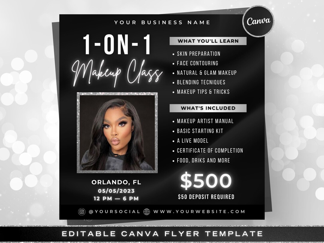 Makeup Class Flyer, DIY 1 on 1 Make up Artist Training Masterclass ...
