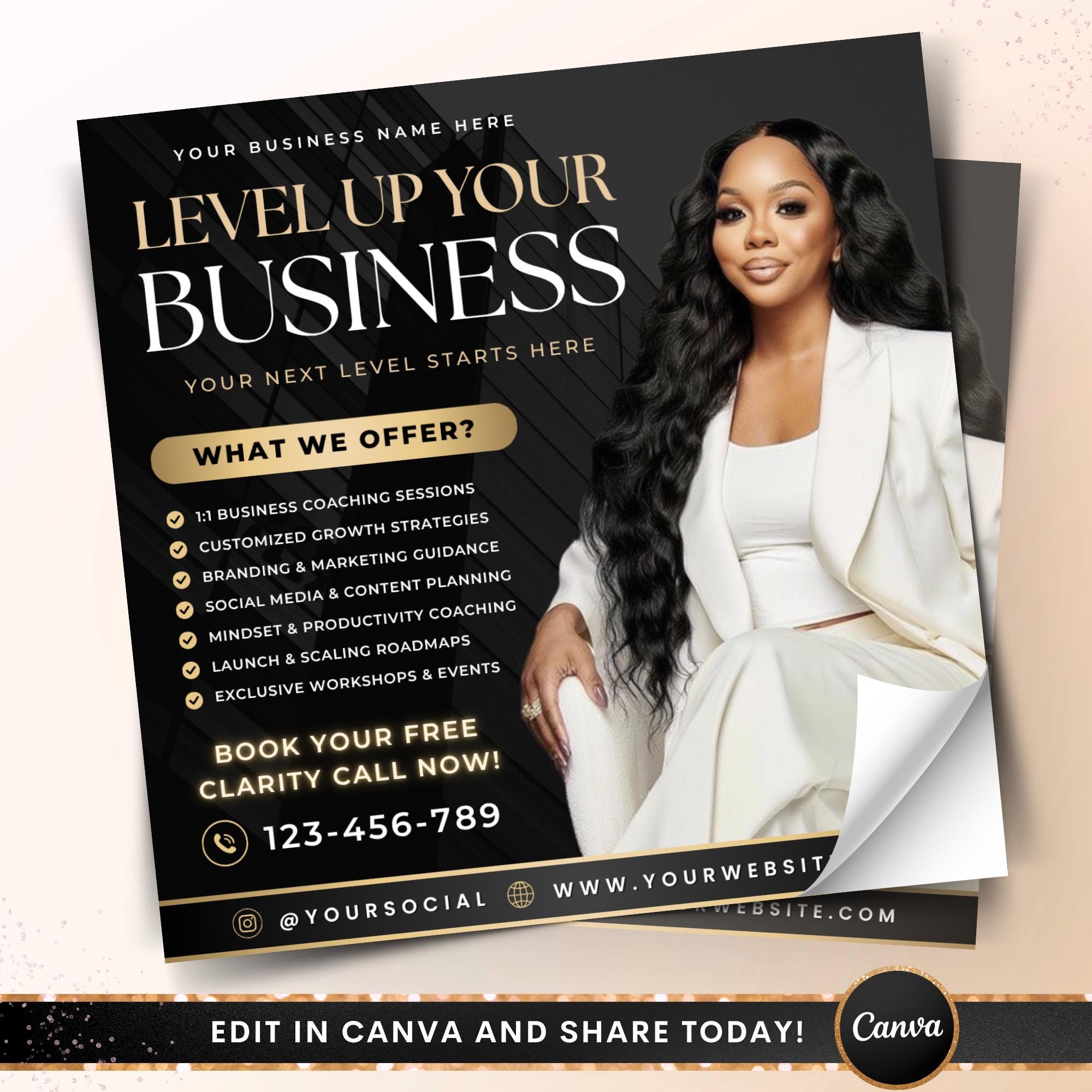 Business Coach Flyer, DIY Business Coaching Flyer Template, Editable ...