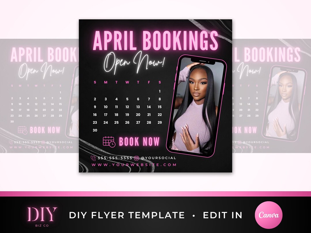 April Bookings Now Available Flyer DIY Spring Book Now - Etsy