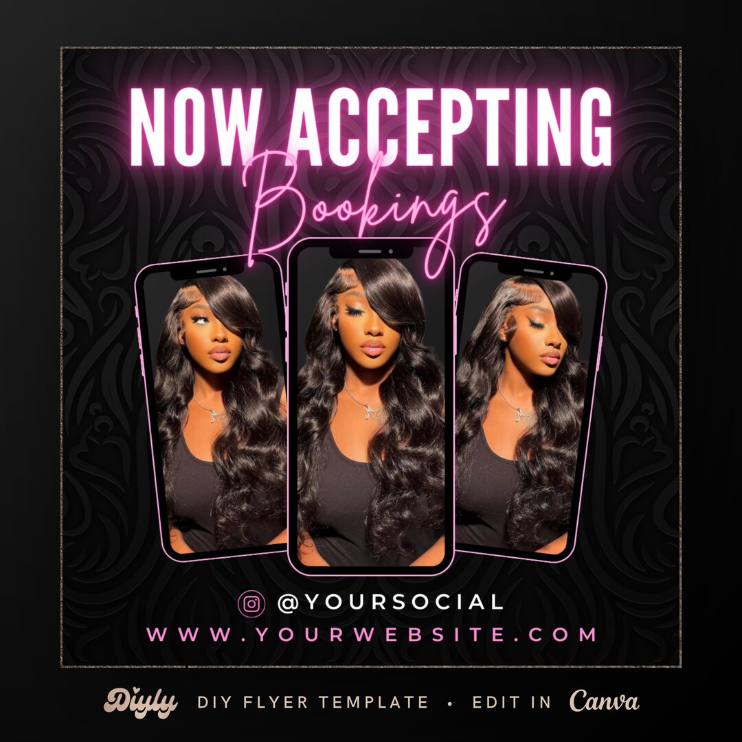 Now Accepting Bookings Flyer, DIY Book Now Appointments Available Hair ...