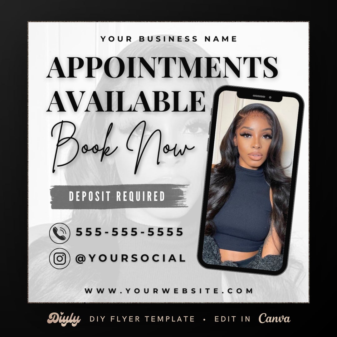Appointments Available Booking Flyer, DIY Book Now Flash Sale Booking ...
