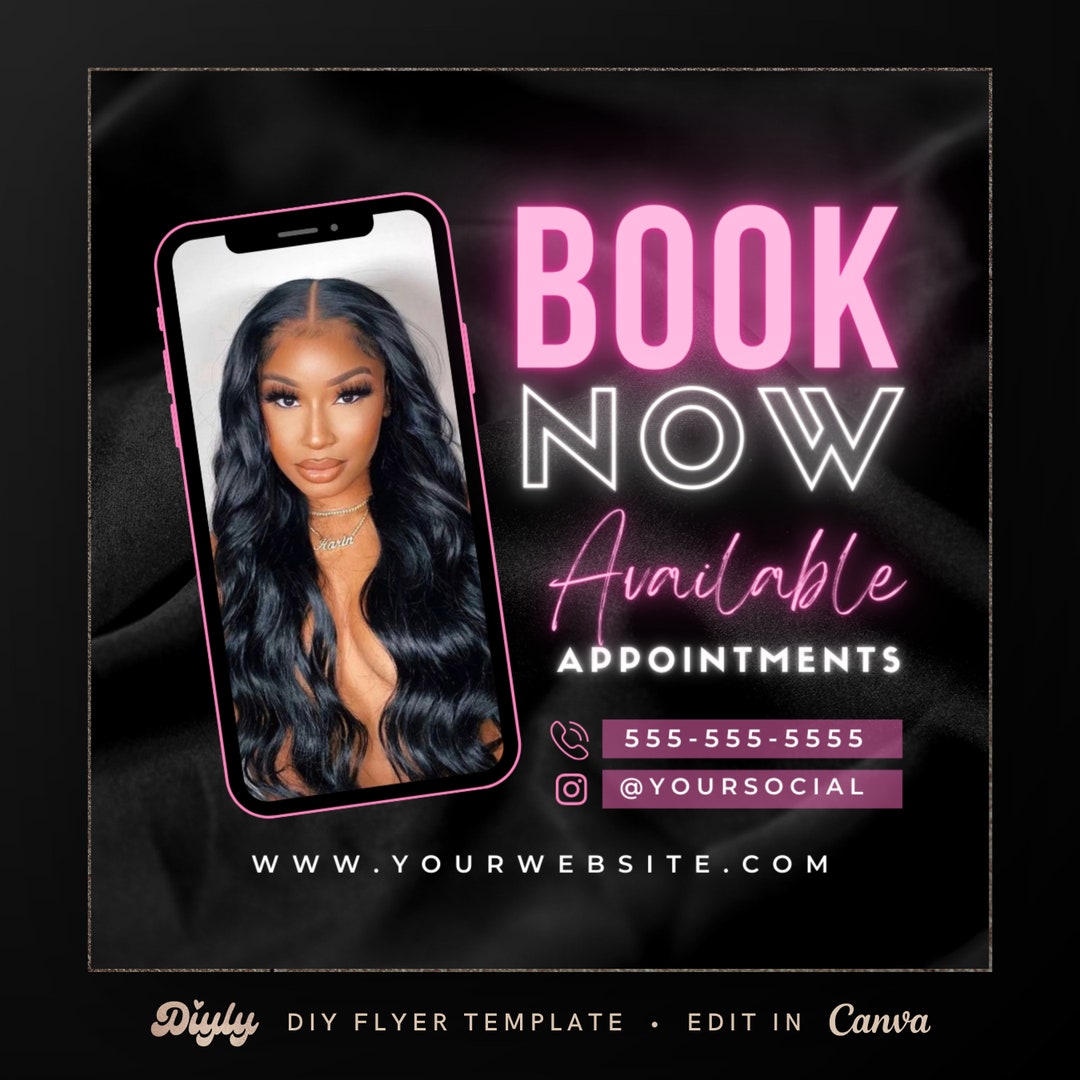 Editable Book Now Flyer, DIY Appointments Available Template, Premade ...