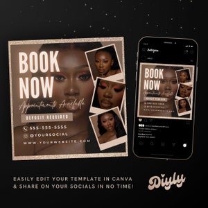 Editable Book Now Flyer, DIY Gold Appointments Available Template ...