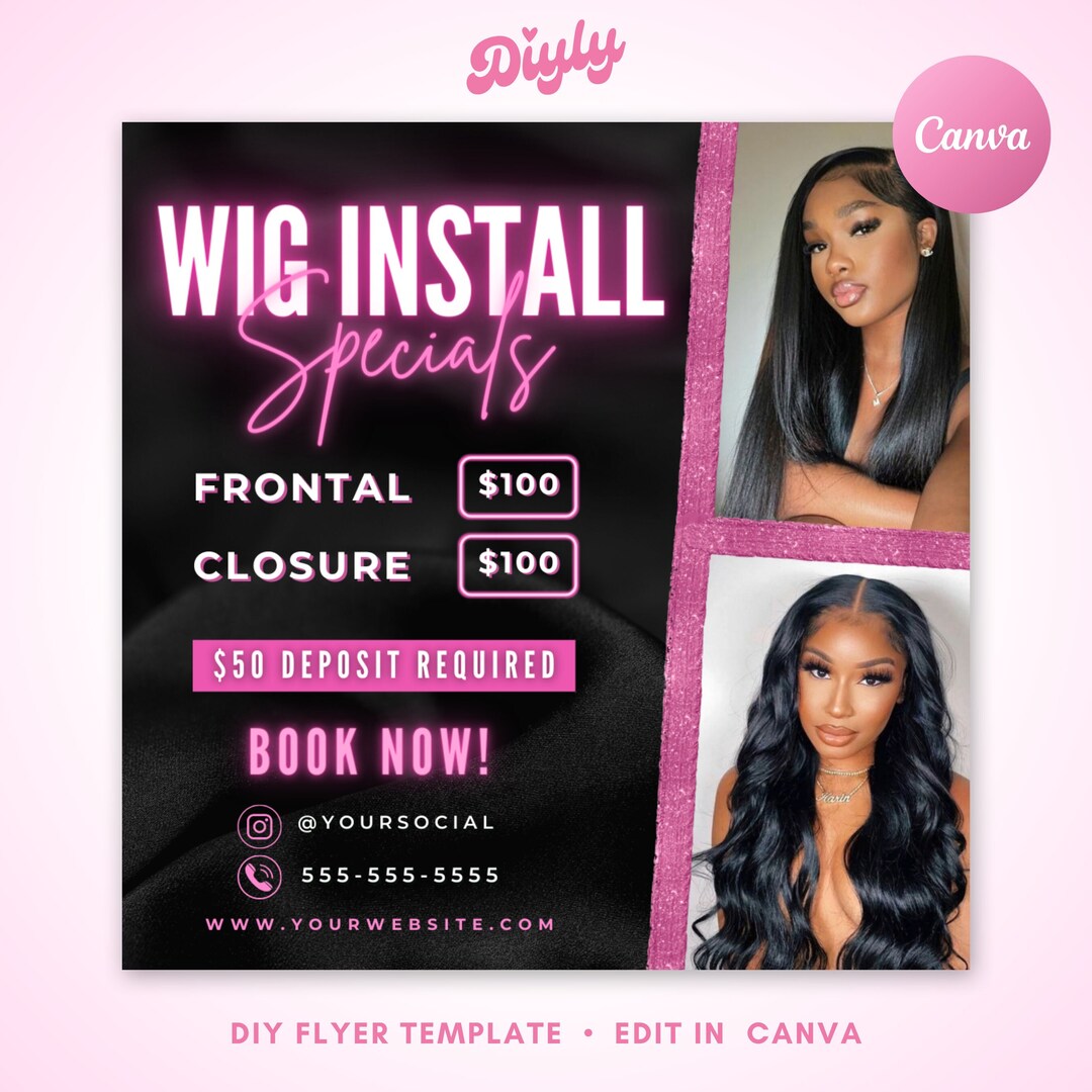 Wig Install Flyer DIY Hair Special Flyer Hairstylist - Etsy