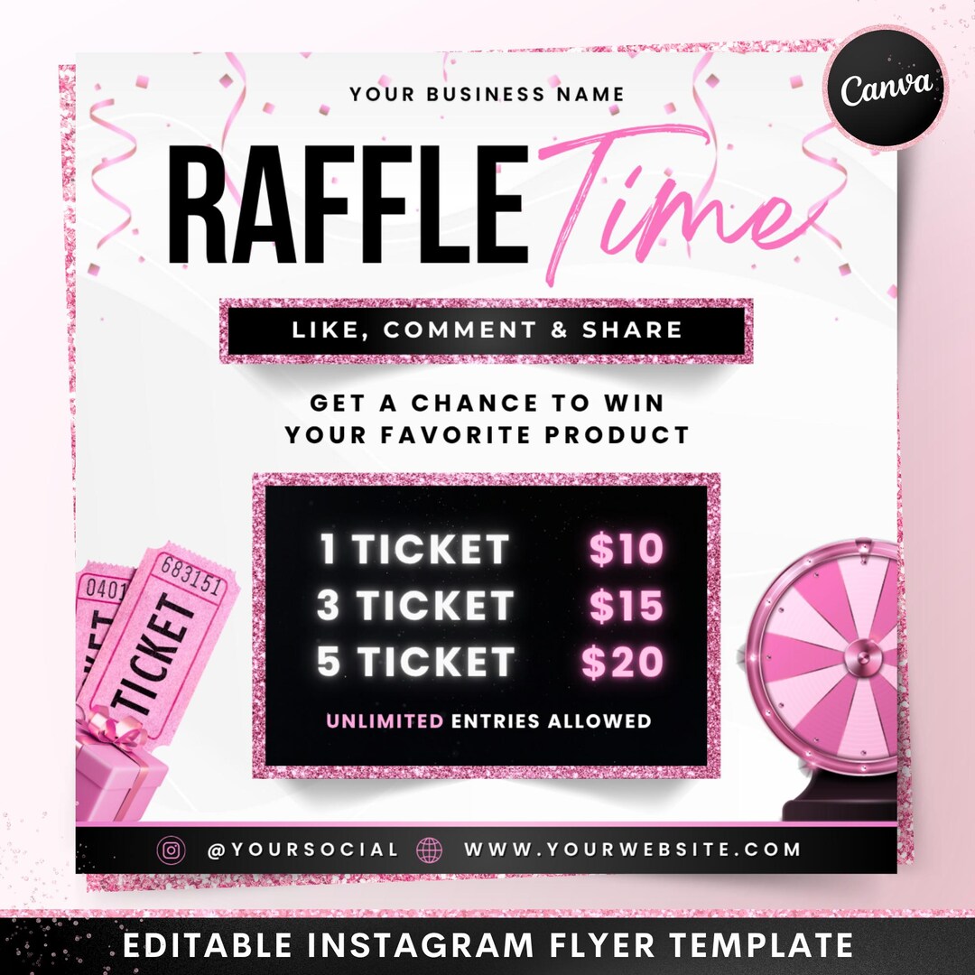 Raffle Flyer Canva Template, Editable Lash Hair Nail Salon Giveaway ...