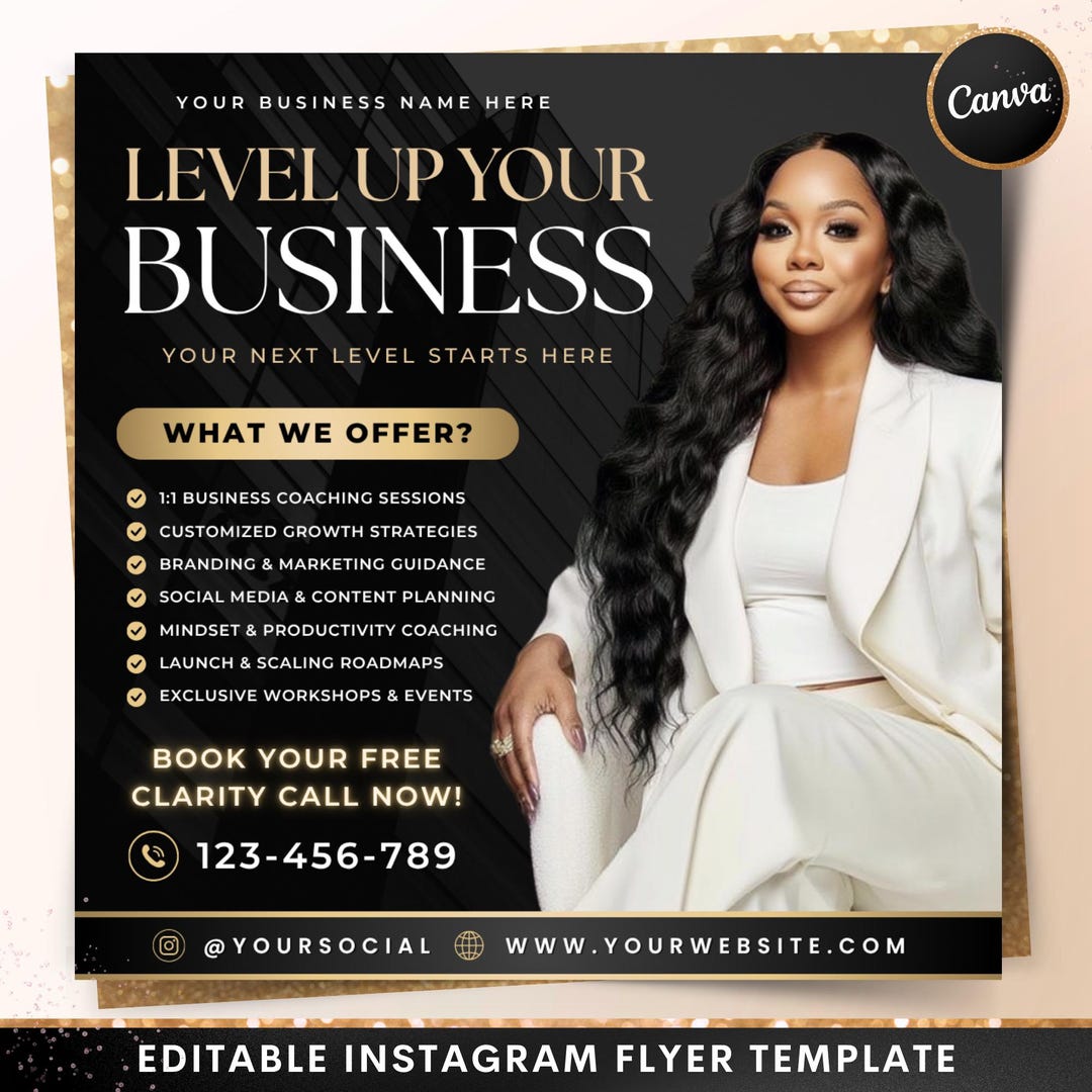 Business Coach Flyer, DIY Business Coaching Flyer Template, Editable ...