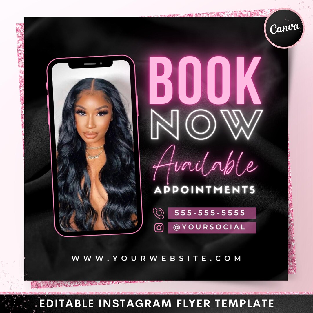 Editable Book Now Flyer, DIY Appointments Available Template, Premade ...