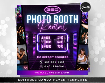 Editable 360 Photo Booth Rental Flyer | Social Media Flyer | Photo ...