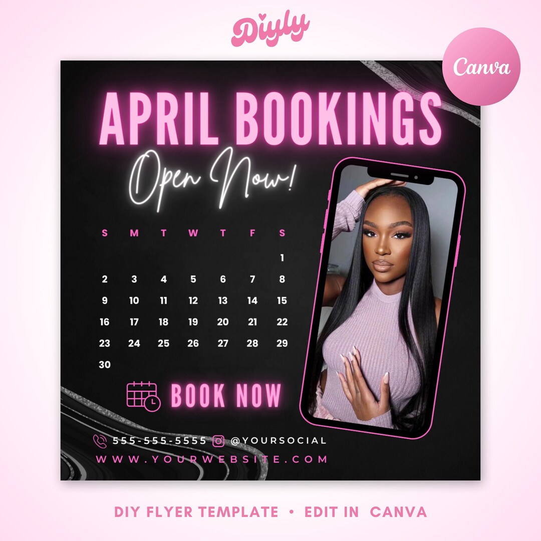 April Bookings Now Available Flyer DIY Spring Book Now - Etsy
